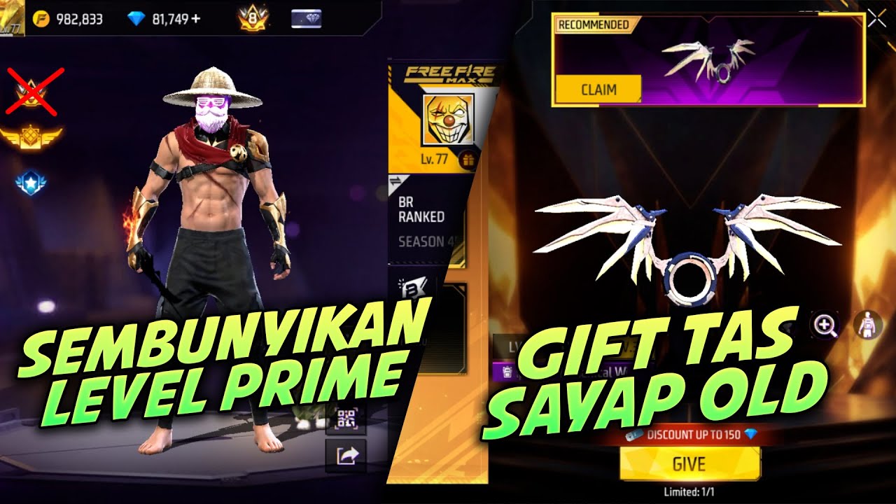 CARA DAPAT TAS SAYAP FF TANPA PRIME LEVEL 7! BAHAS TRIK RAHASIA PRIME ...