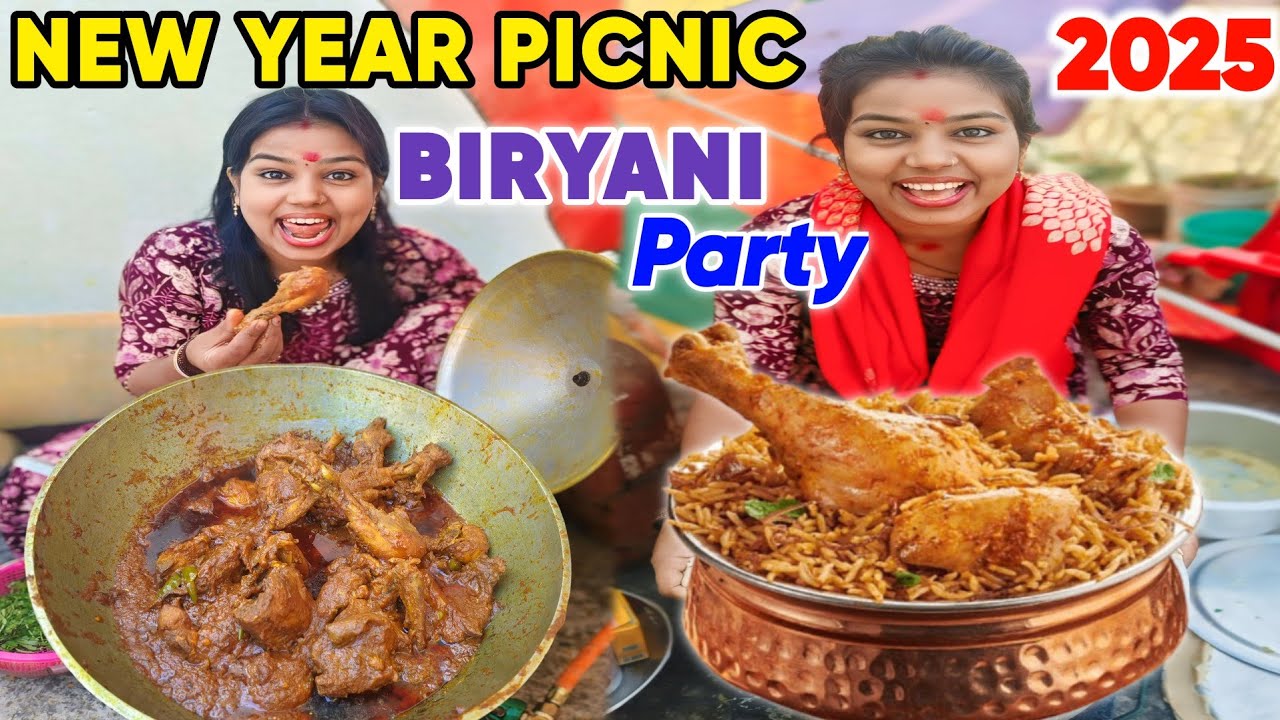 NEW YEAR PICNIC WITH FAMILY | Chicken Biryani Party 😋 | Happy New Year ...