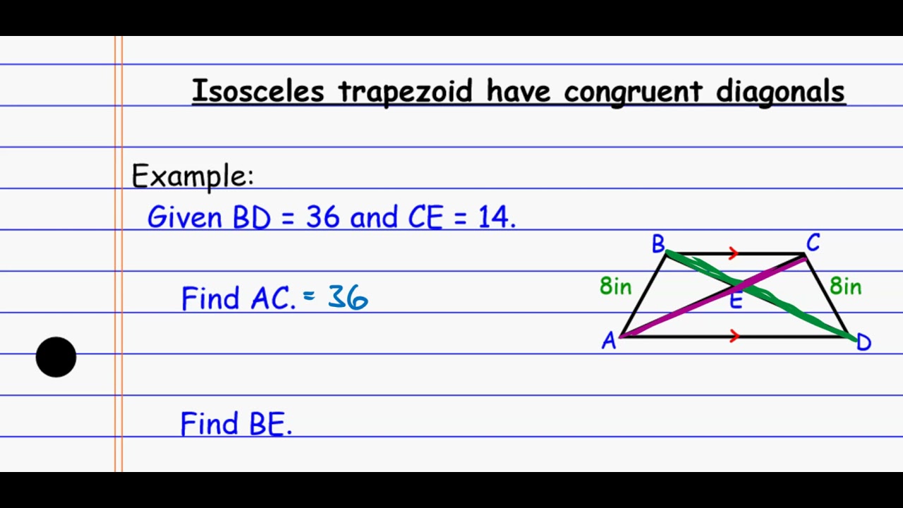 App Geo Isosceles Trapezoid Diagonal Properties - YouTube
