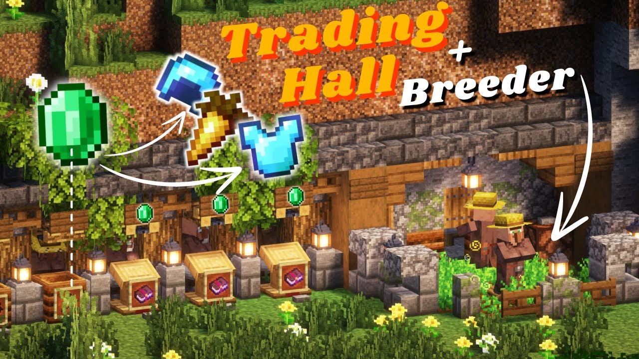 VILLAGER TRADING HALL + Breeder | Minecraft Survival Tutorial | [10min ...