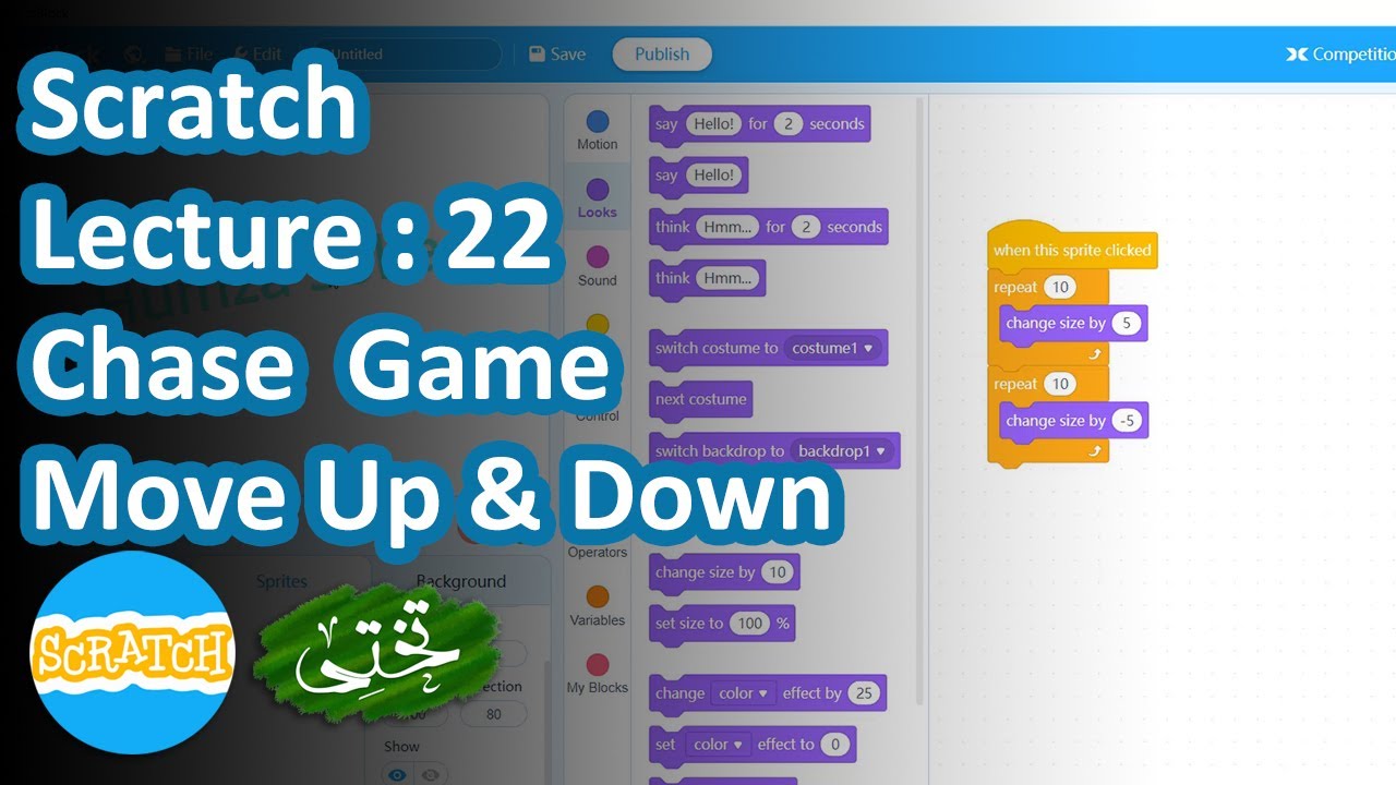 Scratch Lecture 22 : Chase Game - Move Up & down (Urdu) - YouTube