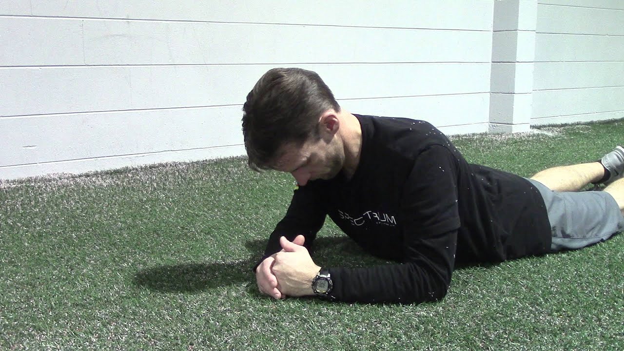 Prone on Elbows with Reach - YouTube