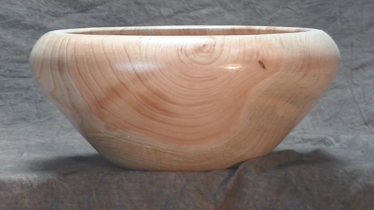 woodturning a small cypress bowl - YouTube