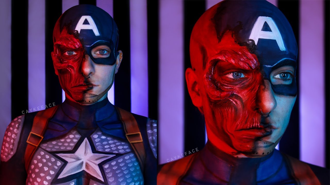 CAPTAIN AMERICA / RED SKULL TUTORIAL | CAYKEFACE - YouTube