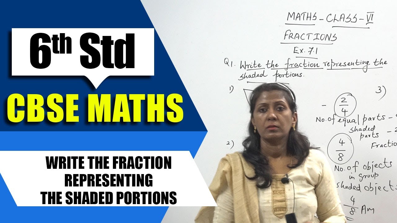 6th Std CBSE Maths Syllabus | Write the fraction representing the ...