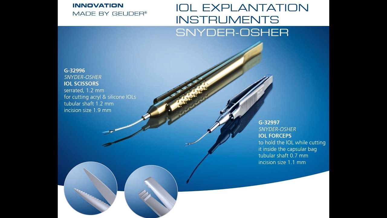 Snyder Osher IOL Explantation Instruments G32996, G32997, G32998 - YouTube