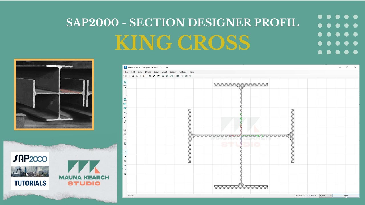 SAP2000 | Tutorial Membuat Section Designer Profil King Cross - YouTube