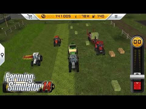 Fs14 farming simulator 14 - 4 traktörle çim biçmek - Lawn mowing with 4 tractors