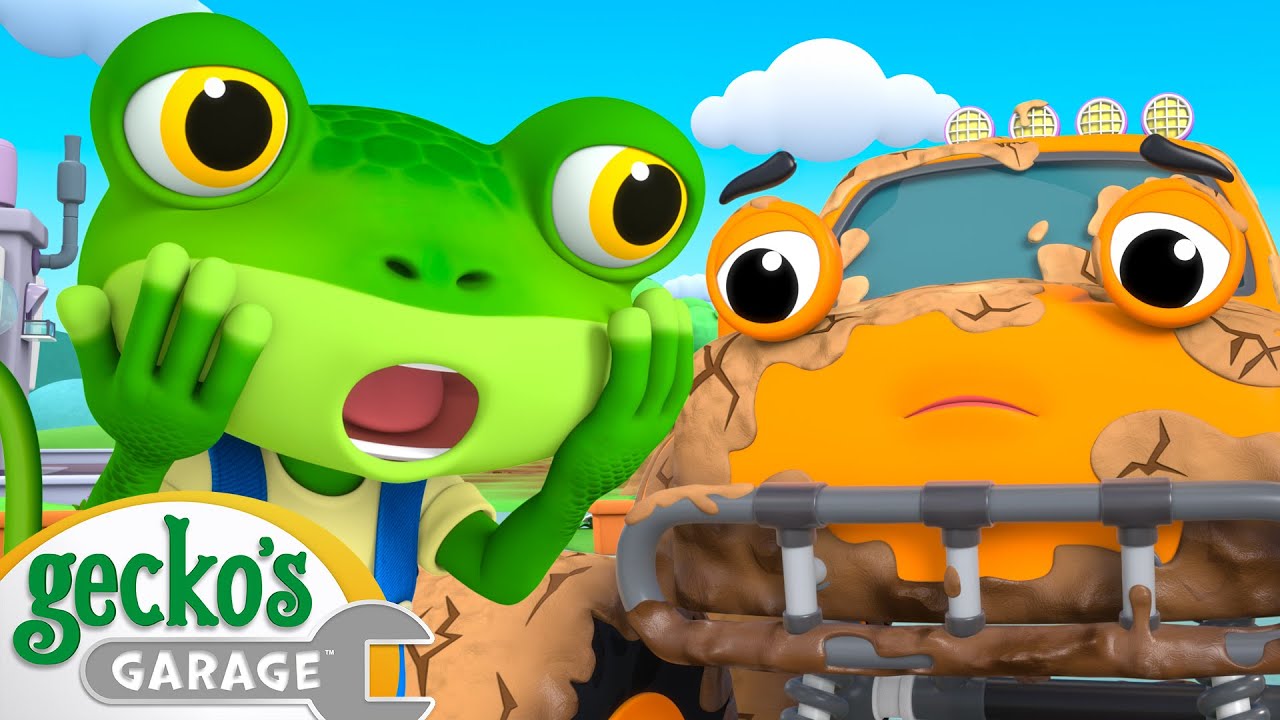 Funny Mud Adventure! Max Refuses a Car Wash 🛁 | Gecko's Garage ...