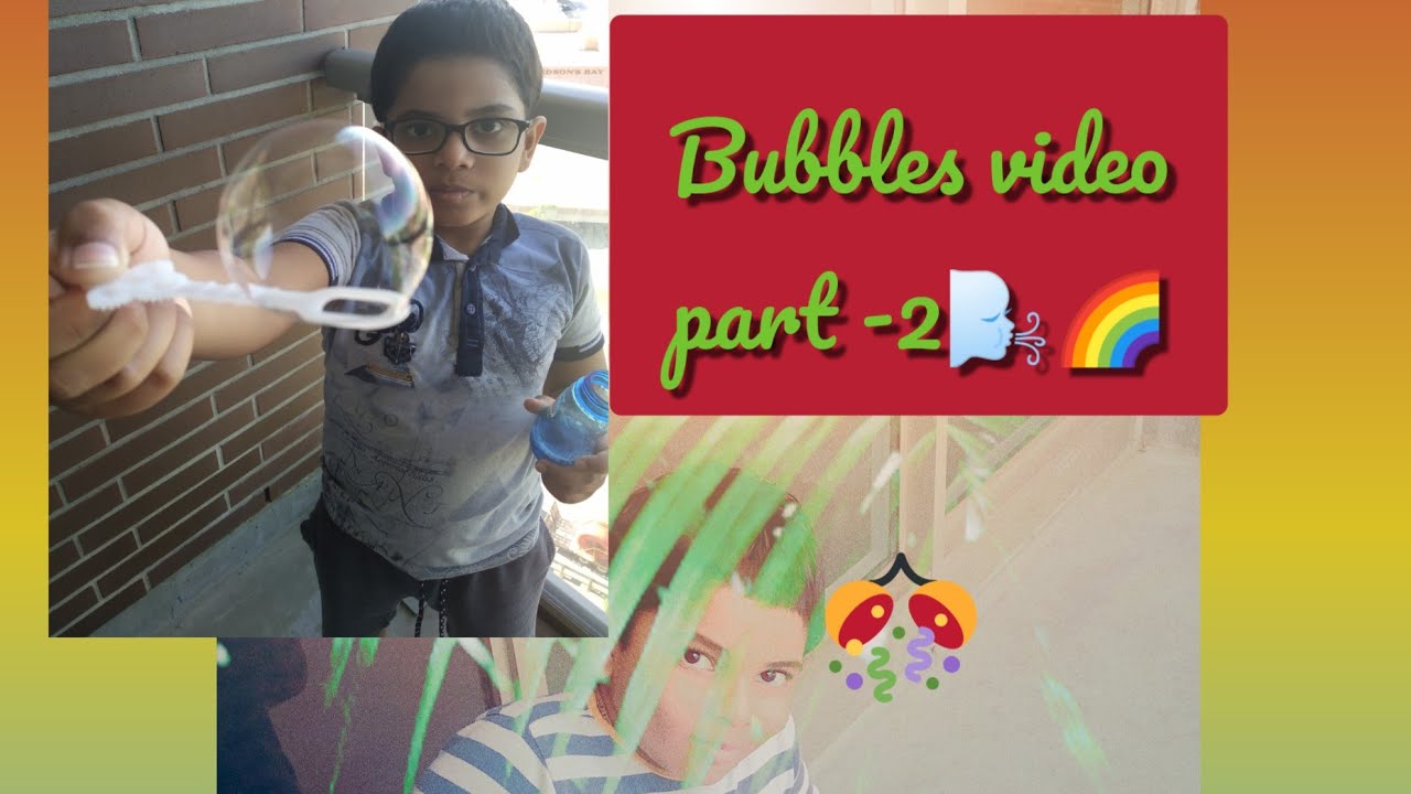 🧒👨‍🦱Bubbles 🌈vedio part-2🤩🌬//Harshith and Mahajith playing with bubbles ...