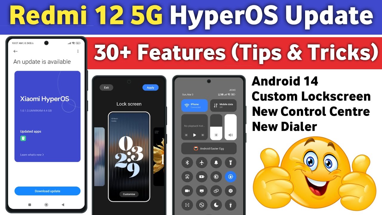 Redmi 12 5G : HyperOS 1.0.1.0 Full Changelog & Review | 30+ Features ...