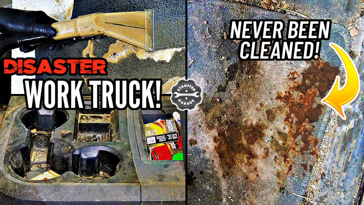 FIRST Detail EVER! Deep Cleaning A Filthy Work Truck! Full Interior Car ...