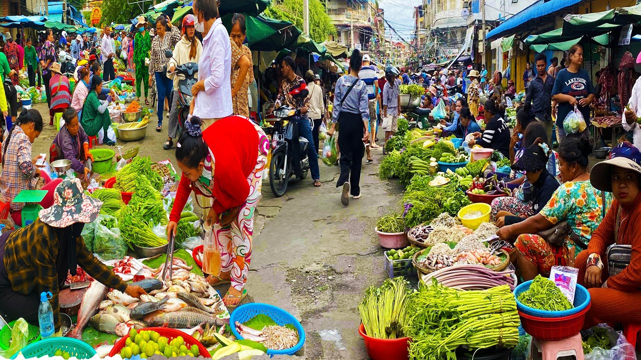 Food Rural TV, Amazing Cambodian Street Food Market - Fresh Vegetable ...
