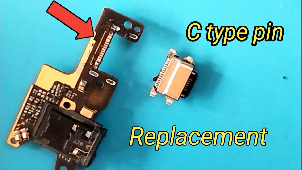 how to replace c type charging pin/c type charging conector kaise ...