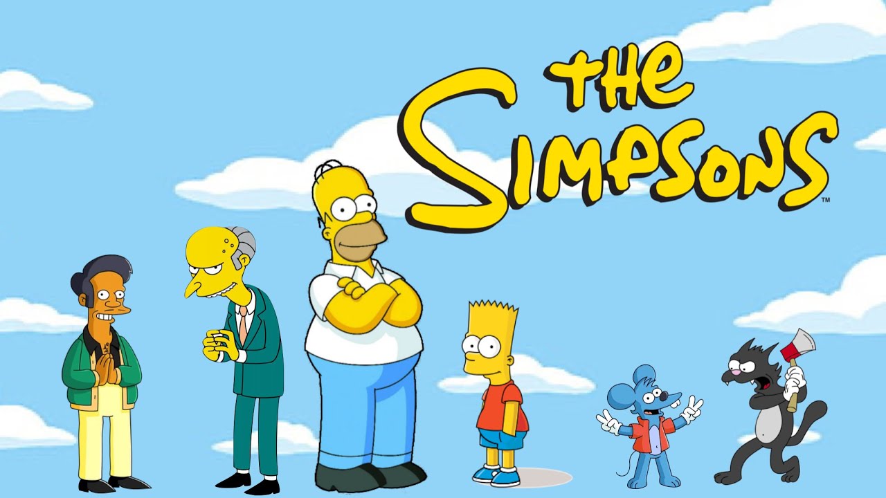 The Simpsons Characters Size Comparison - YouTube