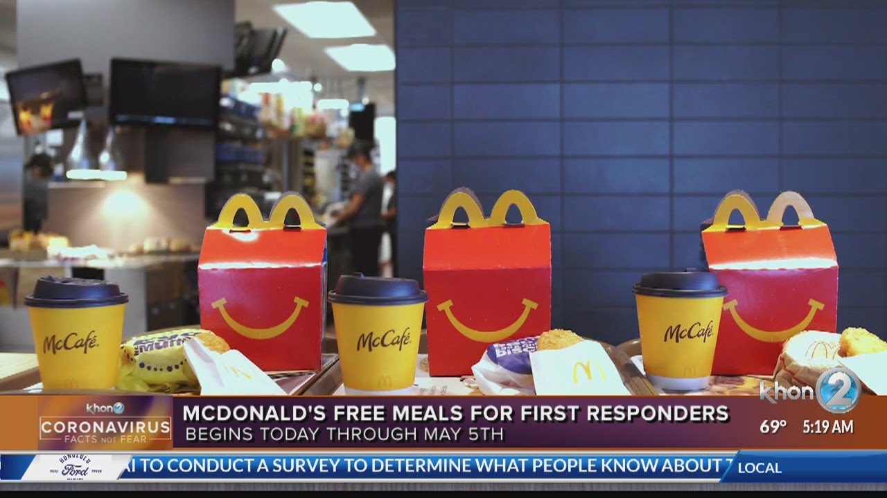 McDonald's offering free Thank You Meals for first responders - YouTube