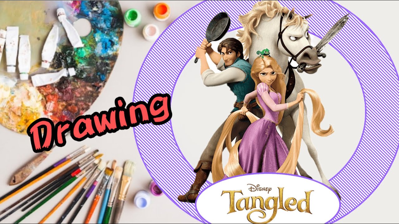 Tangled Drawing | Disney Princess Coloring | Princess Rapunzel - YouTube