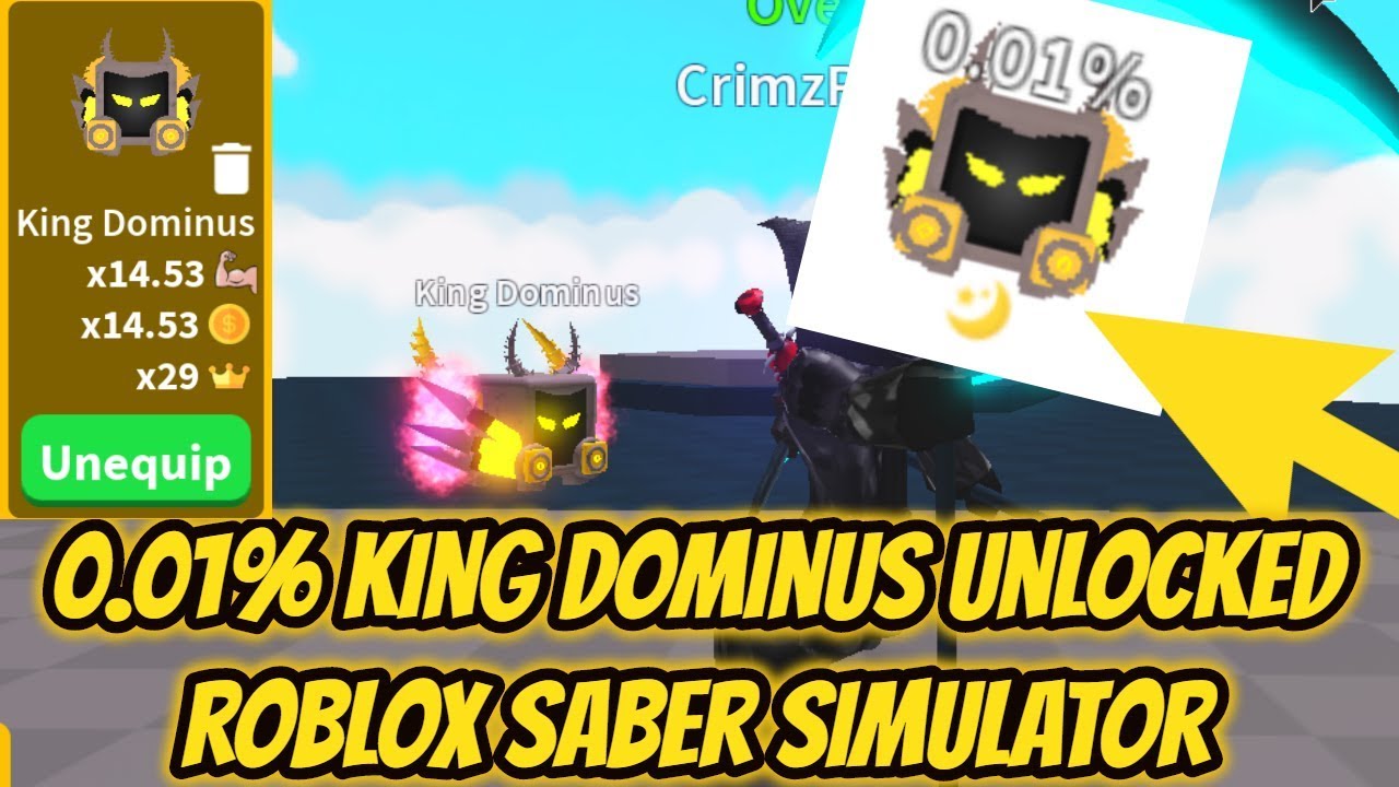 I GOT *SUPER RARE* KING DOMINUS (0.01%) | Roblox Saber Simulator #1 ...