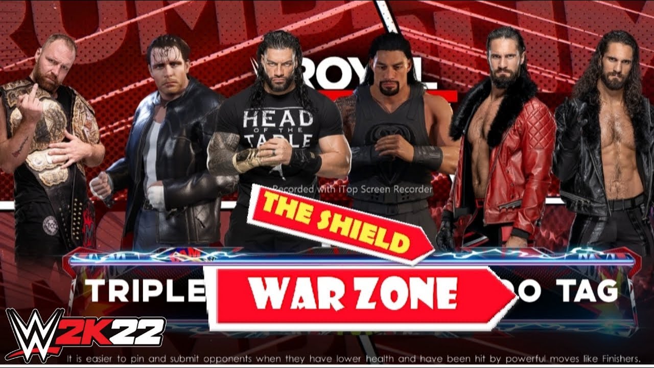 WWE 2K22 ROMAN REIGNS VS SETH ROLLINS VS DEAM AMBROSE MATCH,WWE THE ...