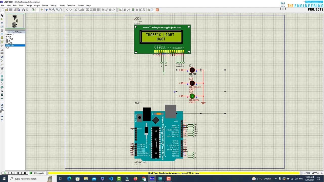 Traffic Signal Control with Arduino in Proteus Simulation - YouTube