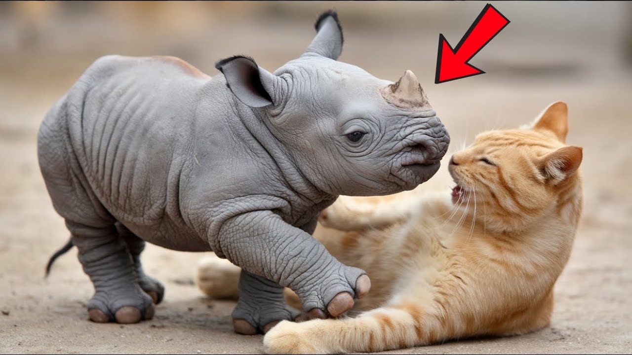 Tiny Rhino Loses His Mother Grows Up With a Cat - Now They Become ...