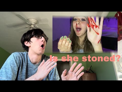 IS SHE STONED? Giving myself 8 more piercings! (cyan meow) reaction ...