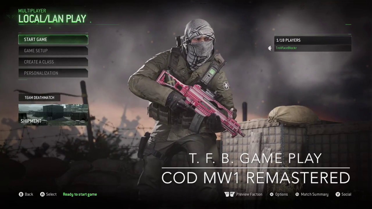 T. F. B. Game Play COD MW1 Remastered 100 Kills Challenge!!! - YouTube