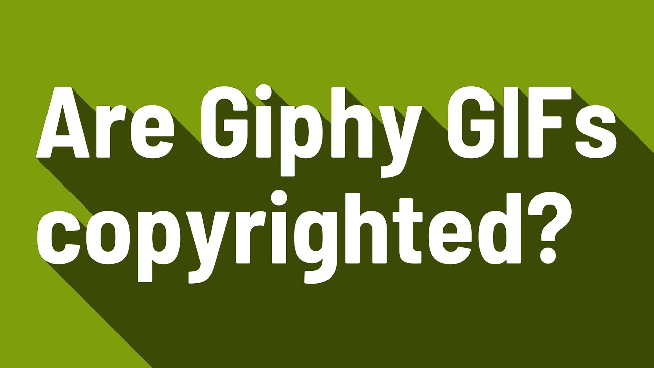 Are Giphy GIFs copyrighted? - YouTube
