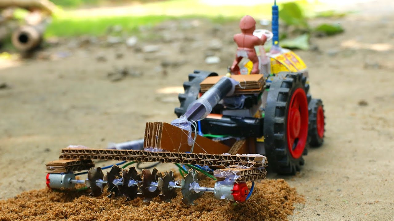 DIY Agriculture Tractor With Rotavator - YouTube