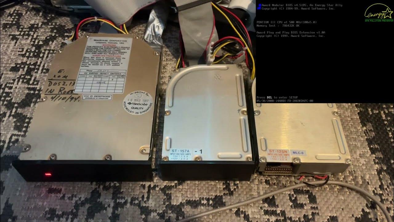 Quick experiment : Can MFM, IDE & SCSI hard drives coexist on the same machine? - YouTube