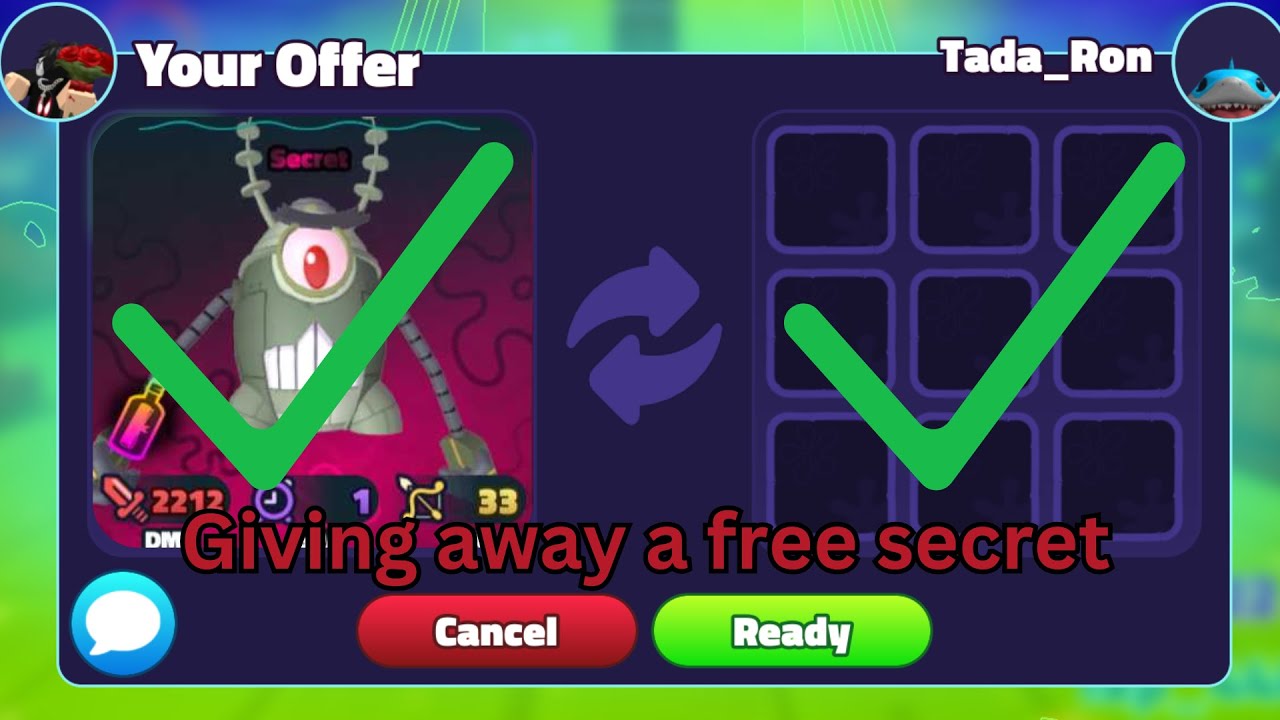 Giving away a free Secret In Spongebob TD - YouTube