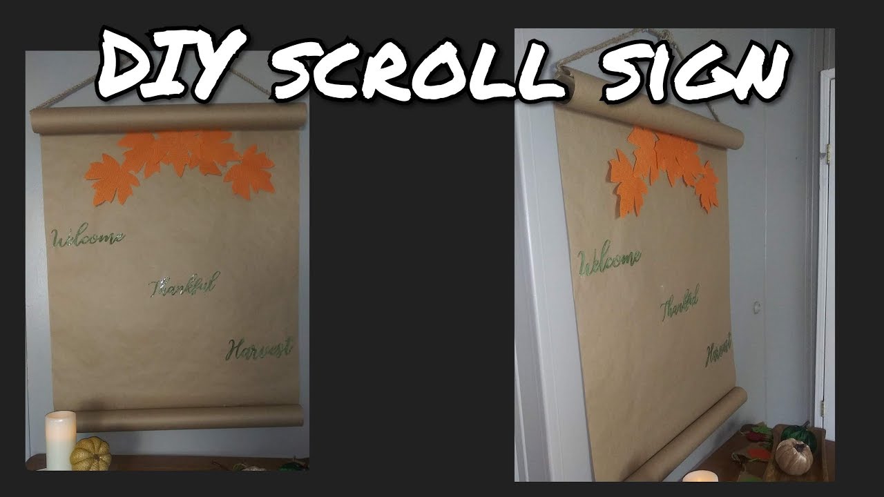 DIY farmhouse scroll hanging sign only $3 to make!!! - YouTube