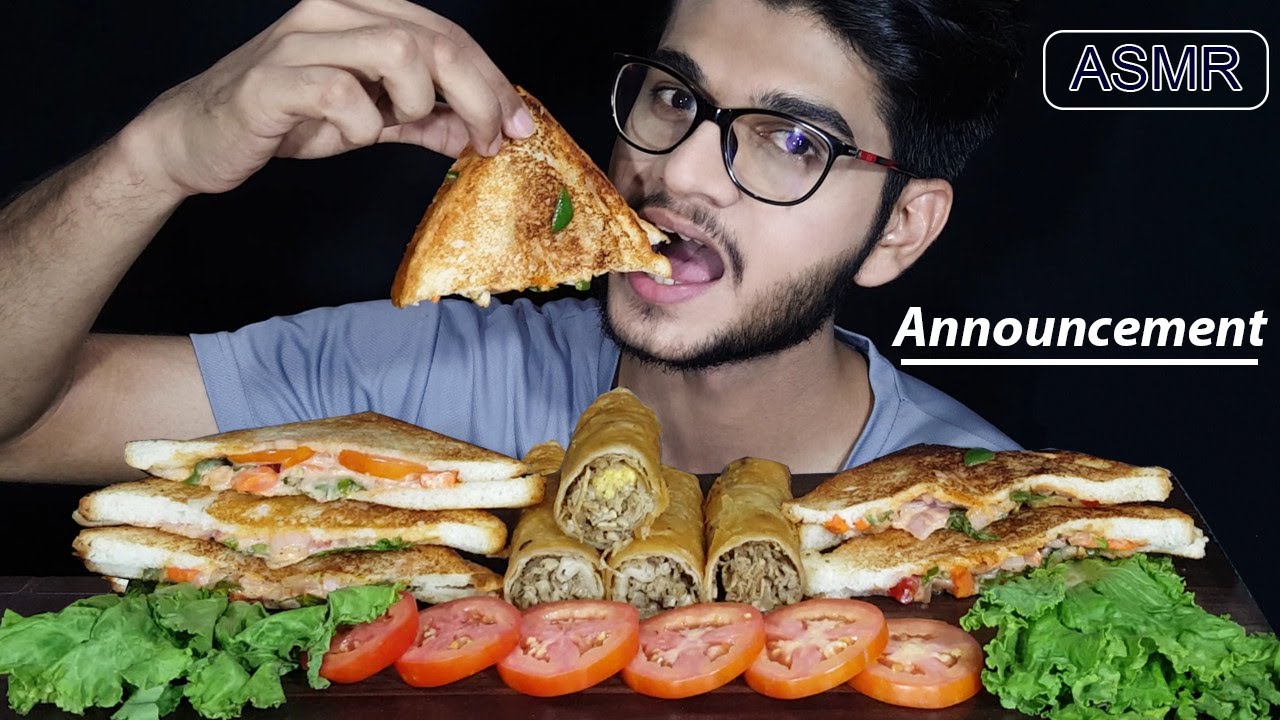 ASMR SANDWICHES, SPRING ROLL | 샌드위치, 스프링 롤 | السندويشات | AK ASMR # ...