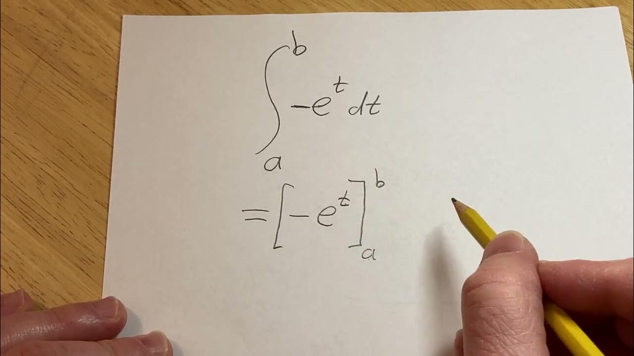 Definite Integral of -e^(t) from a to b - YouTube