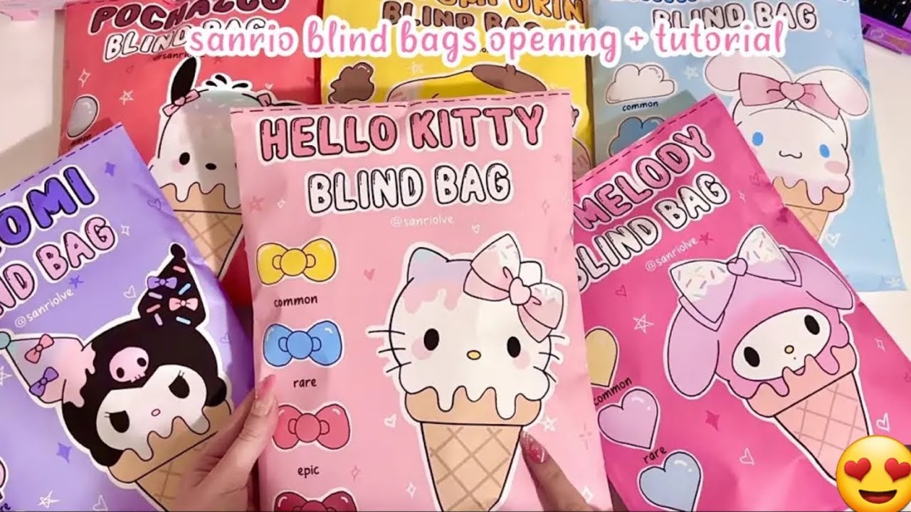 HELLO KITTY & Blind bag opening + tutorial ASMR / sanrio blind bags ...