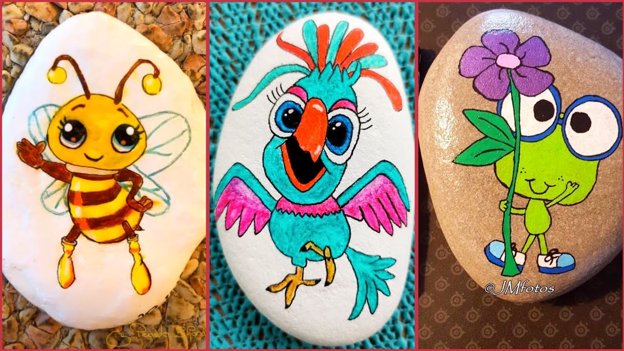 70+ new and beautiful pebble stone painting ideas - YouTube