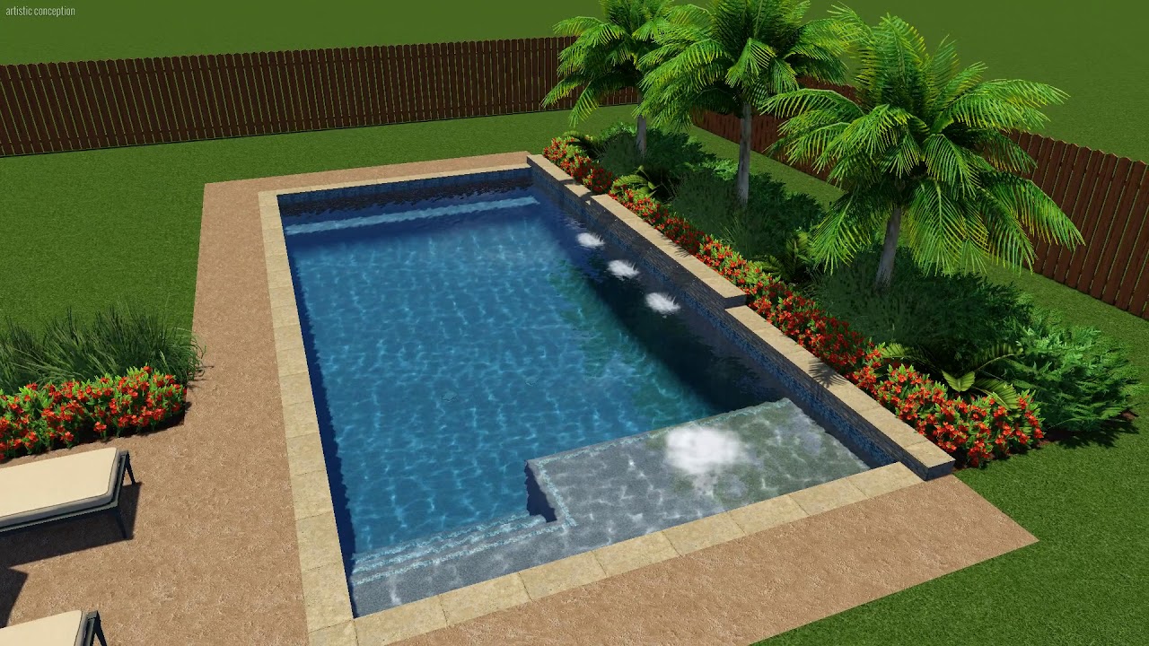 Geometric Pool Only Design by Backyard Amenities - YouTube