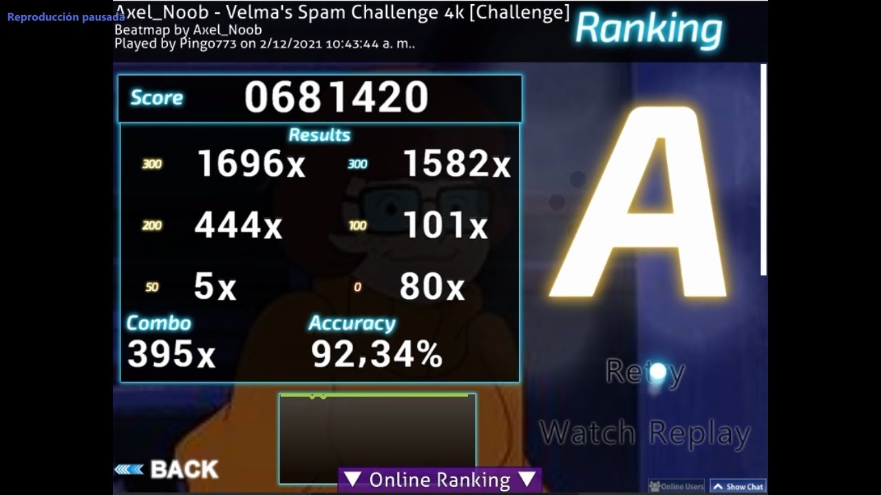 Velma Spam Challenge OSU!MANIA 4K | Rank: A (MAP IN THE DESCRIPTION ...