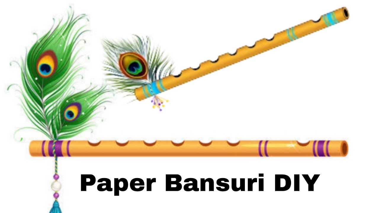 How to make paper Bansuri 🪈 for Janmashtami /DIY - YouTube