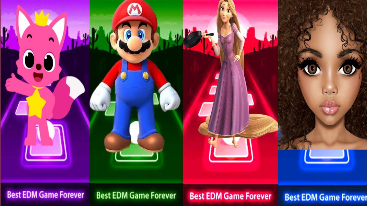 Pinkfong🆚Super Mario Boss 🆚Tangled_Rapunzel🆚Barbie_Girl Cover Brave_vs ...
