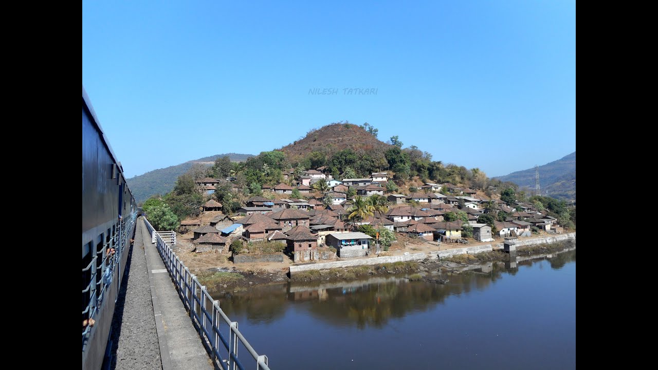 Konkan Railway-Train over Beautiful Savitri River Bridge - YouTube