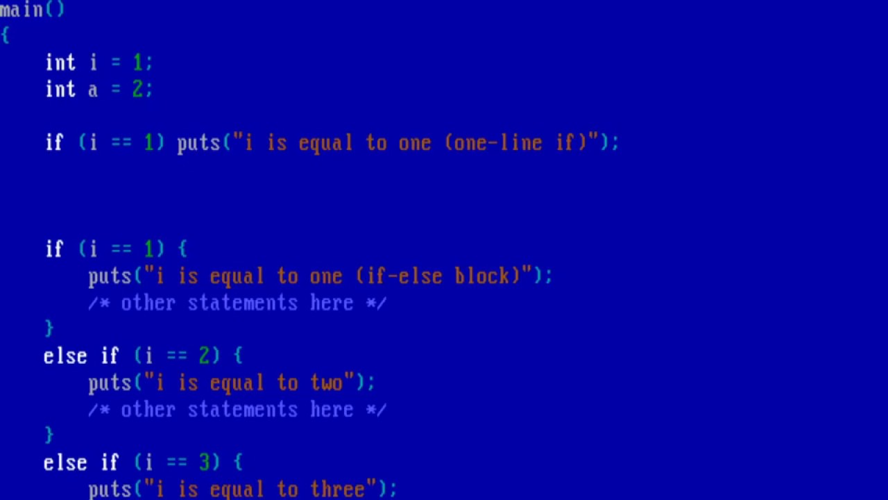 Writing FreeDOS programs in C (flow control) - YouTube