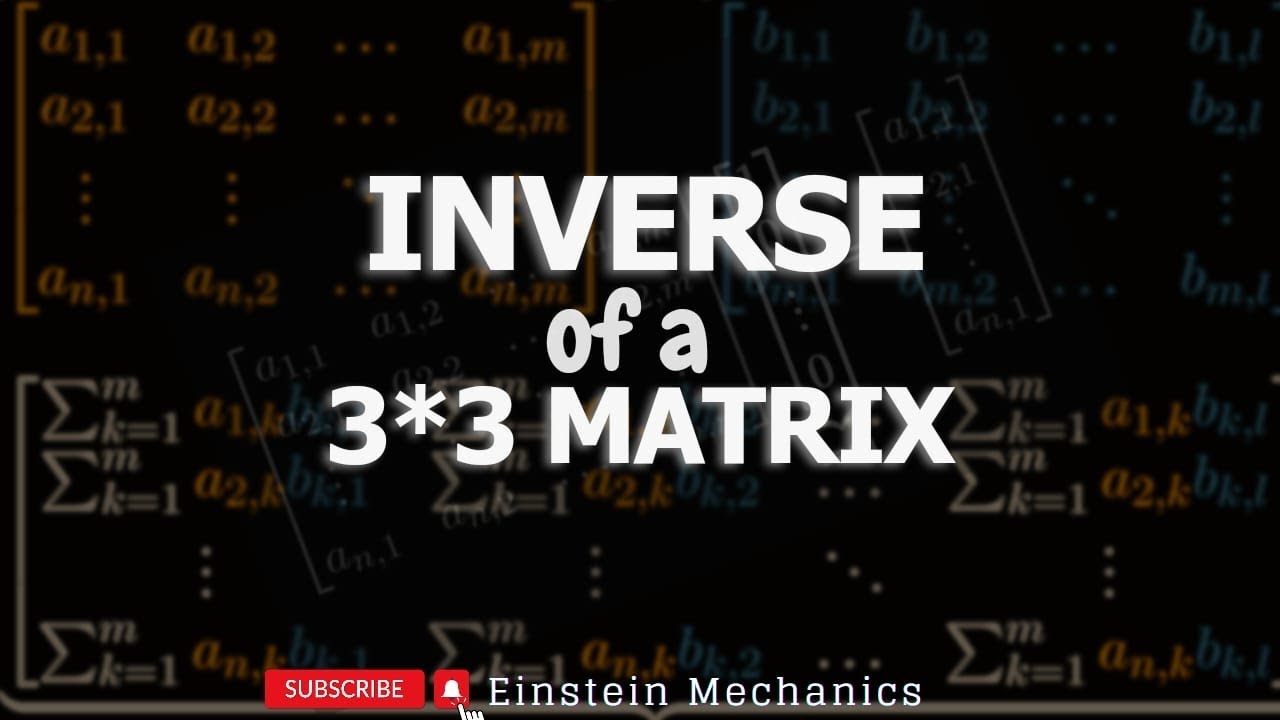 Ep 24 Inverse of a 3*3 | Using Co-factor & Determinant | Matrix Example ...