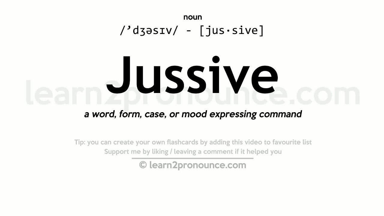 Pronunciation of Jussive | Definition of Jussive - YouTube