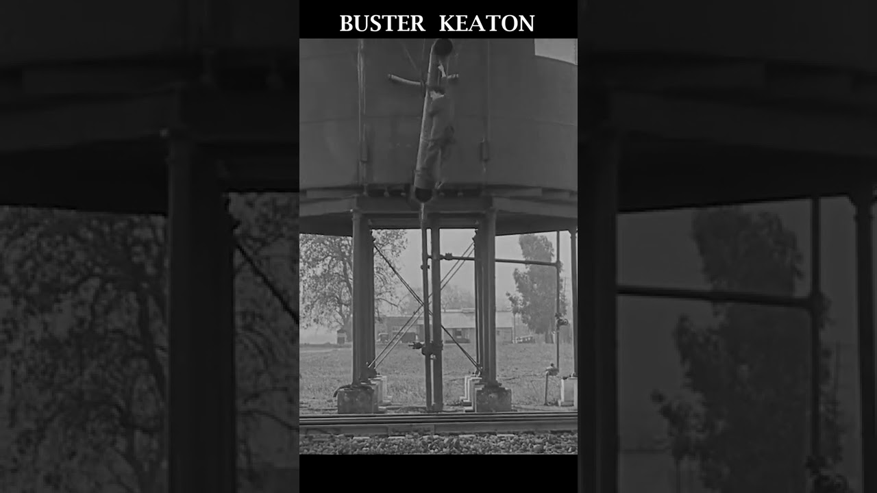 Buster Keaton On Top Of A Train Stunt - YouTube