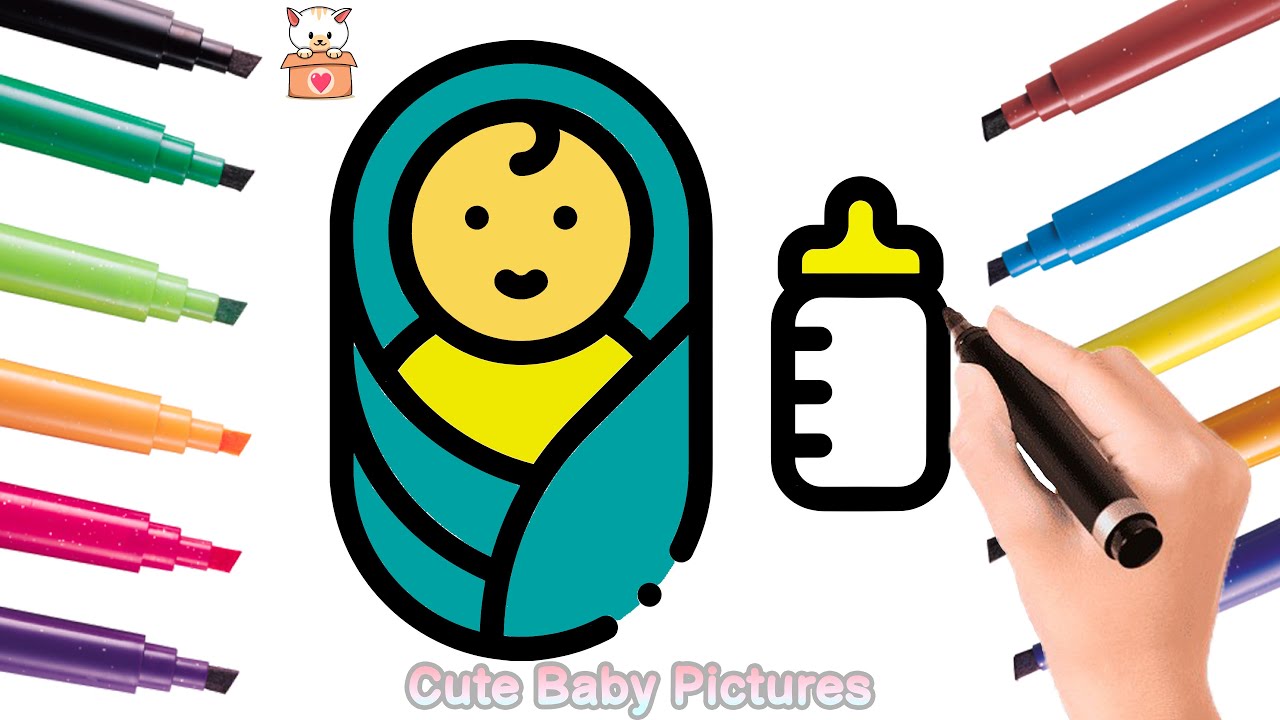 How to draw a cute baby? Easily and simply! A drawing for kids step by ...