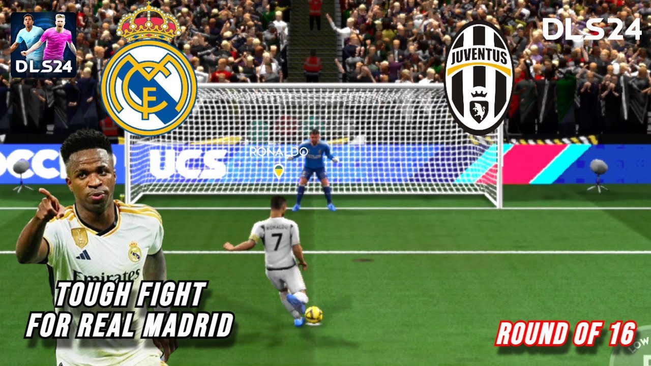 DLS 24 - Real Madrid vs Juventus - Round of 16 Penalty Shootout - Tough ...