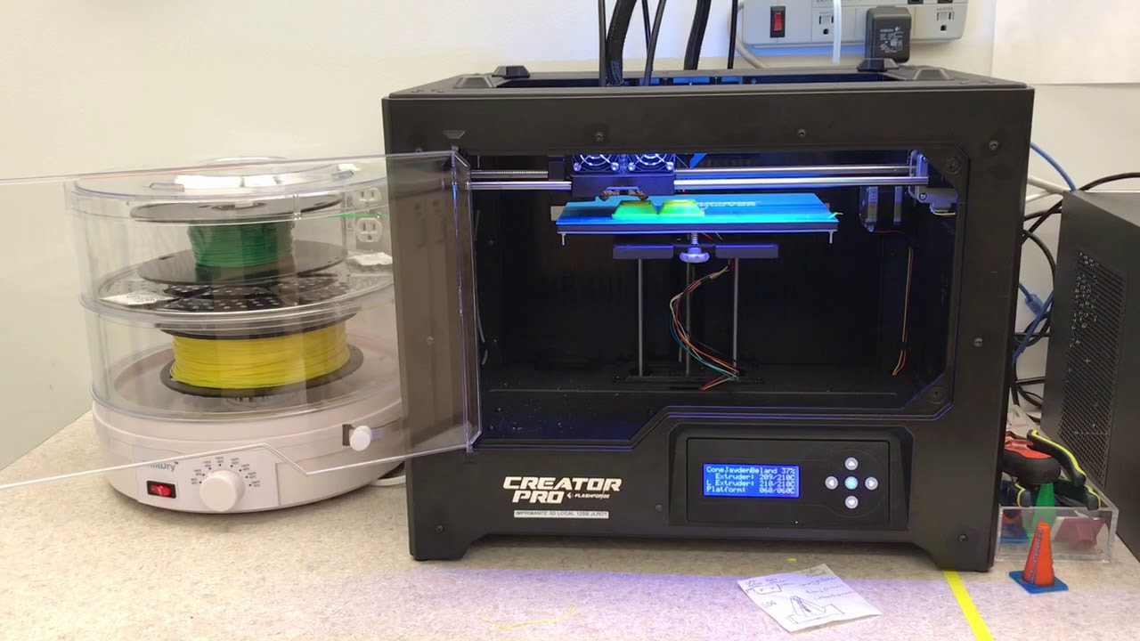 FlashForge Creator Pro & PrintDry - YouTube