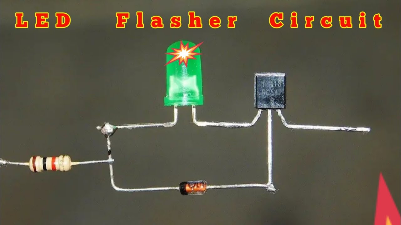 LED Flasher Circuit Using BC547 -- Flasher - YouTube