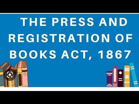The press and registration of book act 1867 - YouTube